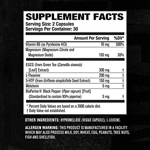 Jacked Factory Lean PM Night Time Fat Burner, Sleep Aid Supplement, & Appetite Suppressant for Men and Women - 60 Stimulant-Free Veggie Weight Loss Diet Pills