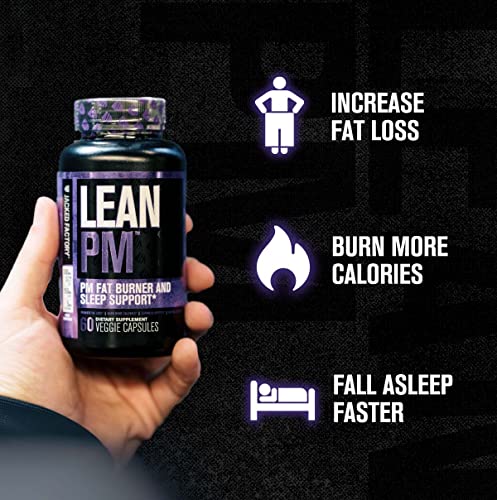 Jacked Factory Lean PM Night Time Fat Burner, Sleep Aid Supplement, & Appetite Suppressant for Men and Women - 60 Stimulant-Free Veggie Weight Loss Diet Pills