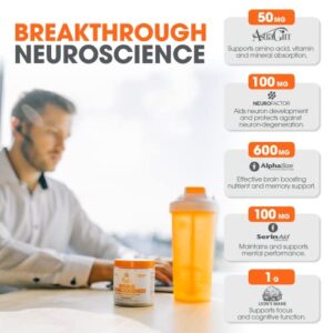 Genius Consciousness, Super Nootropic Brain Supplement Powder, Snow Cone - Supports Focus, Cognitive Function, Concentration & Memory Booster - Alpha GPC & Lions Mane Mushroom for Neuro Energy