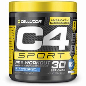 c4 sport pre workout powder blue raspberry – pre workout energy with 3g creatine monohydrate + 135mg caffeine and beta-alanine performance blend – nsf certified for sport | 30 servings