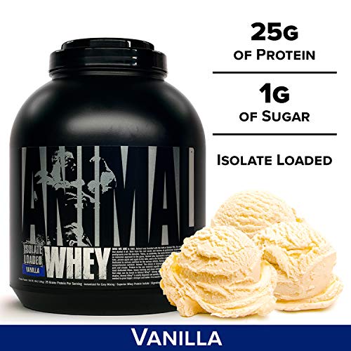 Animal Whey Isolate Whey Protein Powder – Isolate Loaded for Post Workout and Recovery – Low Sugar with Highly Digestible Whey Isolate Protein - Vanilla - 4 Pound (Pack of 1) (Packaging May Vary)