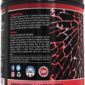 Gorilla Mode Nitric Stimulant Free Pre-Workout – Best Tasting and Most Effective Stimulant Free Pre-Workout / Massive Pumps · Vasodilation · Power / 700 Grams (Cherry Blackout)