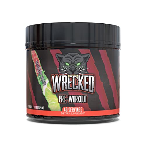 Huge Supplements Wrecked Pre-Workout Powder, 30G+ Ingredients Per Serving to Boost Energy, Pumps, and Focus with L-Citrulline, Beta-Alanine, Hydromax, L-Tyrosine, and No Useless Fillers (40 Servings)