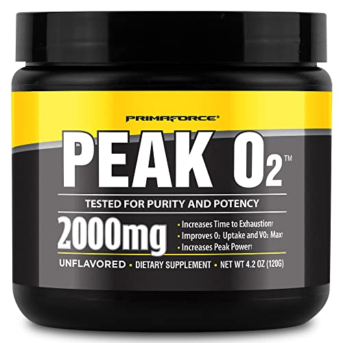 PrimaForce Peak O2 Workout Supplement, 120 grams - Proprietary Blend, Non-GMO, Vegan and Gluten Free