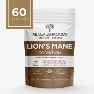 Organic Lions Mane Mushroom Powder Supplement - Improve Cognitive and Immune Support - Gluten Free Powder Extract