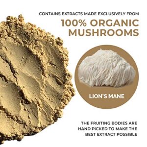 Organic Lions Mane Mushroom Powder Supplement - Improve Cognitive and Immune Support - Gluten Free Powder Extract