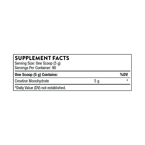 Thorne Creatine - Creatine Monohydrate, Amino Acid Powder - Support Muscles, Cellular Energy and Cognitive Function - Gluten-Free, Keto - NSF Certified for Sport - 16 Oz - 90 Servings