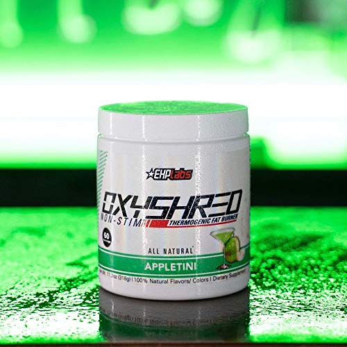 EHPlabs OxyShred Non-Stimulant Shredding Supplement - Promotes Shredding, Energy Booster, Pre-Workout, Mood Booster - Appletini, 60 Servings