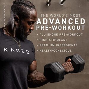 Pre Workout Powder; Pre-KAGED Elite Preworkout for Men & Women, High Stimulant for Workout Energy, Focus & Pumps; Premium L-Citrulline, Beta Alanine, Creatine, & 388mg of Caffeine, Strawberry Lemonade