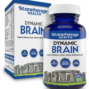 Stonehenge Health Dynamic Brain Supplement – Memory, Focus, & Clarity– Formulated with 40 Unique Nootropic Ingredients: Choline, Phosphatidylserine, Bacopa Monnieri, and Huperzine A