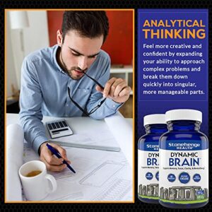 Stonehenge Health Dynamic Brain Supplement – Memory, Focus, & Clarity– Formulated with 40 Unique Nootropic Ingredients: Choline, Phosphatidylserine, Bacopa Monnieri, and Huperzine A