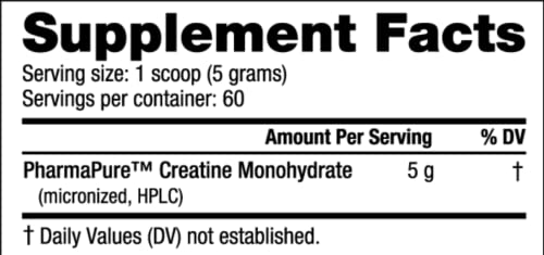 NutraBio Creatine Monohydrate - Pure Grade - Supports Muscle Energy and Strength - (300 Grams) - Unflavored, HPLC Tested (300g)