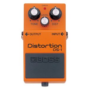 Boss DS-1 Distortion Bundle with Instrument Cable, Patch Cable, Picks, and Austin Bazaar Polishing Cloth