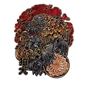 alpha foo lion guardian dog embroidery patch