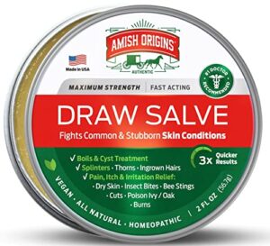 drawing salve ointment 1oz, ingrown hair treatment, boil & cyst, splinter remover, bug and spider bites, bee sting, mosquito bite itch relief, poison ivy, by owell naturals