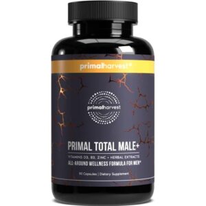 primal harvest primal total male natural tribulus terrestris, fenugreek, korean ginseng, maca root horny goat weed for men booster, max boost 90 capsules…