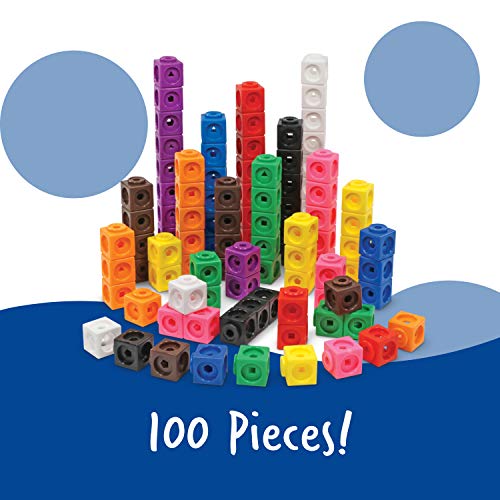 Learning Resources MathLink Cubes - Set of 100 Cubes, Ages 5+, Kindergarten STEM Activities, Math Manipulatives and Counters, Easter Basket Stuffers