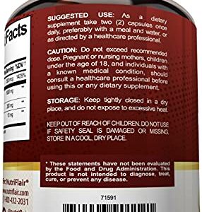 NutriFlair Ceylon Cinnamon, Berberine HCL, Chromium, Black Pepper Extract (Made with True Ceylon Cinnamon) - 1200mg per Serving, 120 Capsules - Lipid Levels, Antioxidant