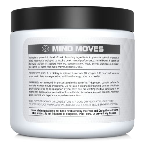 Vitomni Mind Moves - Nootropic Brainy Berry | 30 Servings | Creativity, Focus and Energy with Lion’s Mane, Alpha-GPC, KSM-66