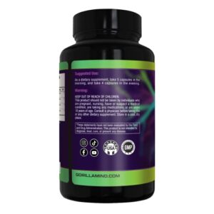 Gorilla Shroom Nootropic Mushroom Supplement (6700mg) - 270 Capsules/Lion’s Mane, Cordyceps, Reishi, Maitake/Increased Energy/Improved Immune Modulation/Enhanced Cognitive Functioning