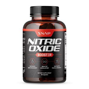 snap supplements nitric oxide booster pre workout, muscle builder, 1500mg l arginine l citrulline formula, nitric oxide supplement for men, improve blood flow & circulation (60 count)