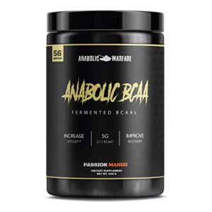 anabolic warfare anabolic bcaa powder supplement bcaas amino acids to help fuel your workout and assist in muscle recovery (passion mango – 56 servings)