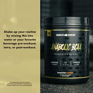 Anabolic Warfare Anabolic BCAA Powder Supplement BCAAs Amino Acids to Help Fuel Your Workout and Assist in Muscle Recovery (Passion Mango - 56 Servings)