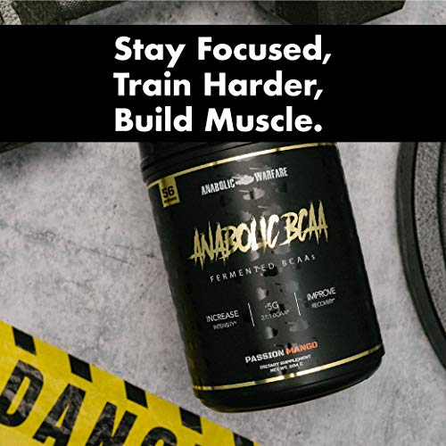 Anabolic Warfare Anabolic BCAA Powder Supplement BCAAs Amino Acids to Help Fuel Your Workout and Assist in Muscle Recovery (Passion Mango - 56 Servings)