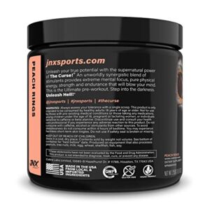 JNX SPORTS The Curse! Pre Workout Supplement - Energy & Focus, Enhanced Blood Flow - Vegan Nitric Oxide Booster with Creatine & Caffeine | Peach Rings | 50 SRV