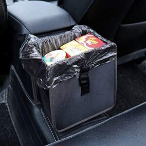 hanging car trash bag can premium waterproof litter garbage bag organizer 1.85 gallon capacity black powertiger