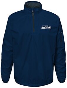 outerstuff nfl youth boys alpha performance 1/4 zip jacket-dark navy-xl(18), seattle seahawks