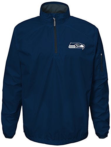 Outerstuff NFL Youth Boys Alpha Performance 1/4 Zip Jacket-Dark Navy-XL(18), Seattle Seahawks