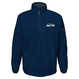 Outerstuff NFL Youth Boys Alpha Performance 1/4 Zip Jacket-Dark Navy-XL(18), Seattle Seahawks