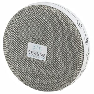 serene evolution 36 sound portable white noise machine for adults, usb rechargeable sound machine for sleeping & travel, soothing sleep sounds include fan, ocean, pink & brown noise, rain, waterfall