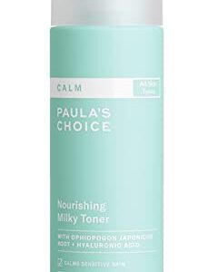 Paula’s Choice Calm Nourishing Milky Toner for Sensitive Skin, Calms + Soothes Redness, Suitable for Rosacea-Prone & Eczema-Prone Skin, Fragrance-Free & Paraben-Free, 4 Fl Oz. 