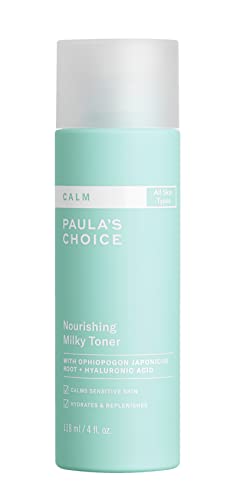 Paula’s Choice Calm Nourishing Milky Toner for Sensitive Skin, Calms + Soothes Redness, Suitable for Rosacea-Prone & Eczema-Prone Skin, Fragrance-Free & Paraben-Free, 4 Fl Oz. 