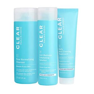 paula’s choice clear regular strength acne kit, 2% salicylic acid & 2.5% benzoyl peroxide for facial acne & pores, redness relief, packaging may vary