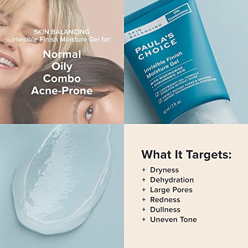 Paula's Choice SKIN BALANCING Invisible Finish Gel Moisturizer with Niacinamide & Hyaluronic Acid, Large Pores & Oily Skin, 2 Ounce. PACKAGING MAY VARY.