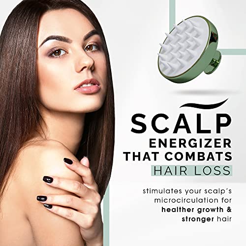 Scalp Energizer, Stimulating Scalp Massager, Deep-Reach Hair Follicle Energizer, Easy-Grip Hypoallergenic Soft Silicon Head Massager for Healthy,Strong Hair, 6x6 cm - Kera Health