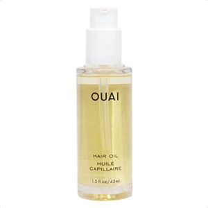 ouai hair oil, multitasking oil protects from uv/heat damage and frizz, adds mega shine and smooths split ends. safe for colored hair. free from parabens, sulfates and phthalates (1.5 oz)