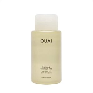 ouai fine shampoo. bring fine hair to the next level with strengthening keratin, biotin and chia seed oil. hair is left clean, bouncy and voluminous. free from parabens, sulfates and phthalates. 10 oz