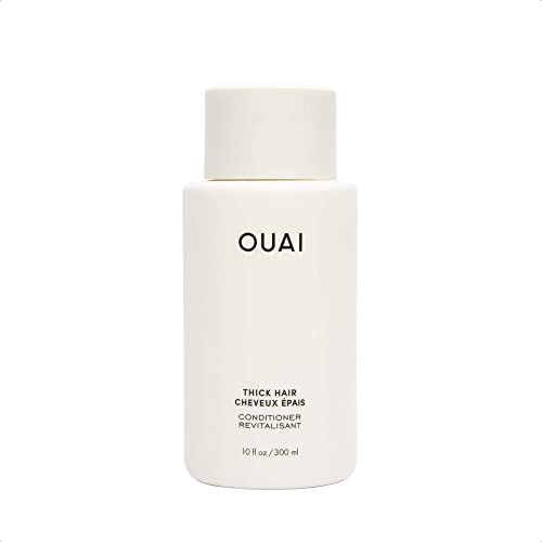 OUAI Thick Conditioner. Strengthening Keratin, Marshmallow Root, Shea Butter and Avocado Oil Nourish Dry, Thick Hair and Calm Frizz. Free from Parabens, Sulfates and Phthalates (10 oz)