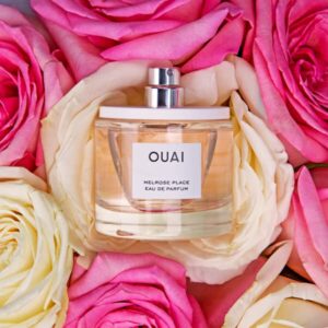 OUAI Melrose Place Eau de Parfum. An Elegant Perfume Perfect for Everyday Wear. The Fresh Floral Scent has Notes of Champagne, Bergamot and Rose, and Delicate Hints of Cedawrood and Lychee (1.7 oz)