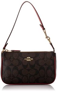 coach nolita 19 in signature canvas bag purse (brown red)