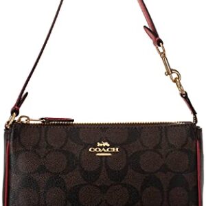 COACH Nolita 19 In Signature Canvas Bag Purse (Brown Red)