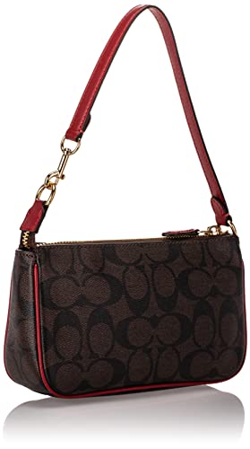 COACH Nolita 19 In Signature Canvas Bag Purse (Brown Red)