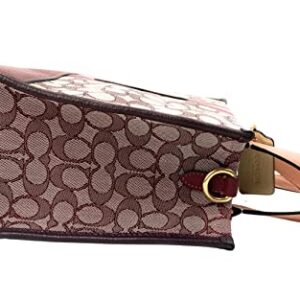 COACH Dempsey Carryall In Signature Jacquard With Stripe And COACH Patch Gold/Wine Multi