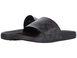 coach women’s udele slide charcoal/black mixed material 8 m