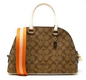 coach women’s katy satchel in signature canvas (khaki multi)