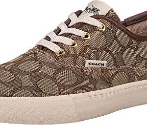 COACH Citysole Skate Sneakers for Women - Traditional Lace Closure with Cushioned Insole, Sleek and Fashionable Sneakers Khaki Jacquard 9.5 B - Medium